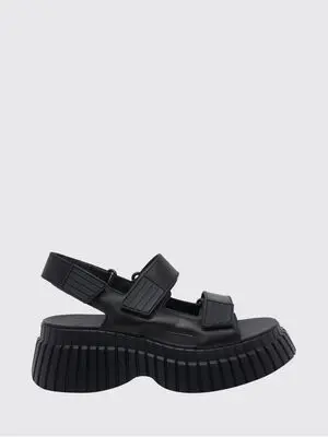 Camper Camper Pix Leather Slingback Sandals With Platform Black