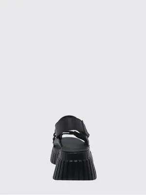Camper Pix Leather Slingback Sandals With Platform - Black