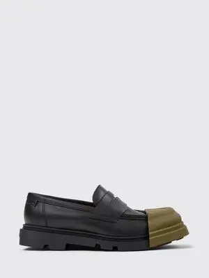 Camper Loafers With Saddle Strap - Black
