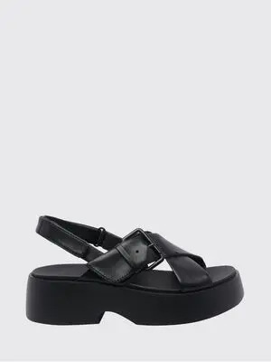 Camper Tasha Leather Platform Sandals - Black