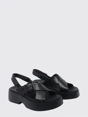 Camper Tasha Leather Platform Slingback Sandals - Black