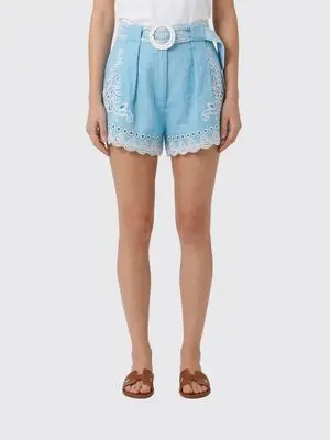 Farm Rio Linen Shorts With Embroidery And Macramé Inserts