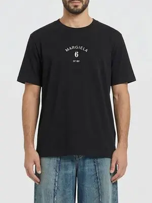 MAISON MARGIELA Cotton Crew-neck T-shirt With Logo - Black