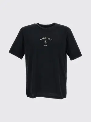 MAISON MARGIELA Cotton Crew-neck T-shirt With Logo - Black