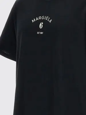 MAISON MARGIELA Cotton Crew-neck T-shirt With Logo - Black