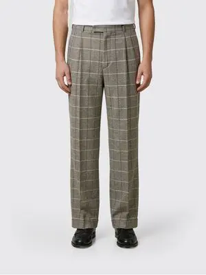 Valentino Garavani Check Virgin Wool Trousers - Grey