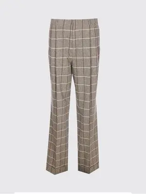 Valentino Garavani Check Virgin Wool Trousers - Grey