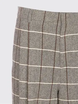Valentino Garavani Check Virgin Wool Trousers - Grey