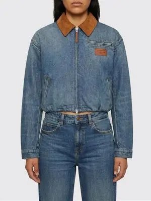 Acne Studios Denim Jacket With Suede Collar