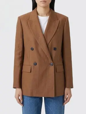 Brunello Cucinelli Double Breasted Linen And Silk Blend Blazer - Brown