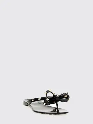 Valentino Garavani Studded Bow Flip Flops - Black