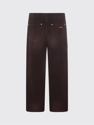 Marni Wide Leg Jeans In Cotton Denim - Brown