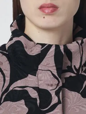 Dries Van Noten Floral Print Cotton Blend Bomber Jacket