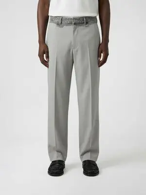 MAISON MARGIELA Virgin Wool Blend Wide Leg Trousers - Grey