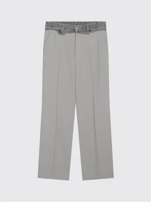 MAISON MARGIELA Virgin Wool Blend Wide Leg Trousers - Grey