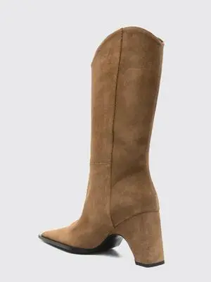 Coperni Suede Mid Calf Western Boots - Brown