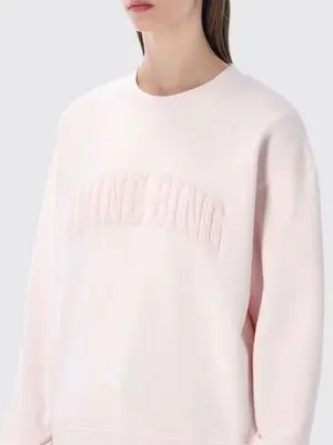 ANINE BING Crewneck Sweatshirt With Logo - Pink