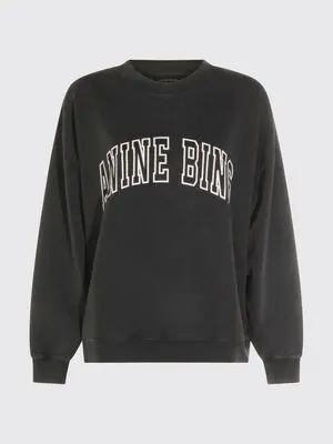 ANINE BING Crewneck Cotton Jumper With Contrast Logo