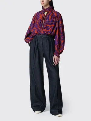 Dries Van Noten Denim Palazzo Trousers - Blue