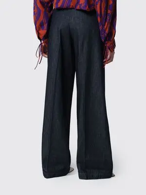 Dries Van Noten Denim Palazzo Trousers - Blue