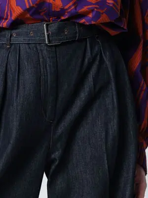 Dries Van Noten Denim Palazzo Trousers - Blue