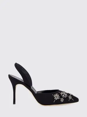 Manolo Blahnik Embellished Slingback Pumps - Black