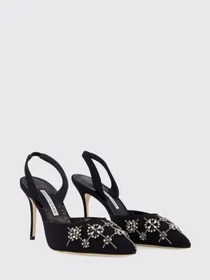 Manolo Blahnik Embellished Slingback Pumps - Black