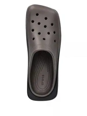 CROCS Perforated Platform Slippers - Grey