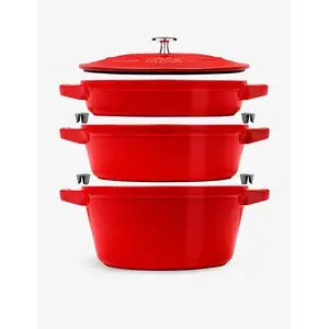 STAUB Stackable Cast-iron Set Of Four With Lid