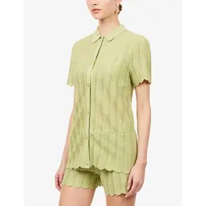 Devon Windsor Irene Open-knit Shirt - Matcha