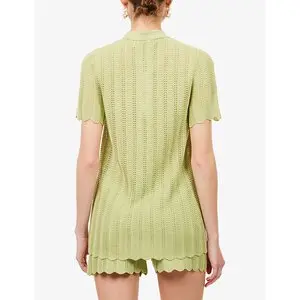 Devon Windsor Irene Open-knit Shirt - Matcha