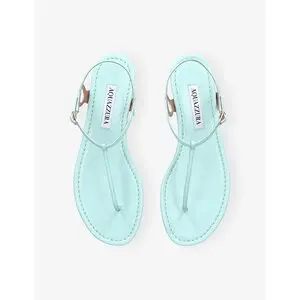 AQUAZZURA Almost Bare Leather Sandals - Pale Blue