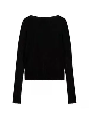 STUDIO TOMBOY Round-neck Ribbed Cardigan