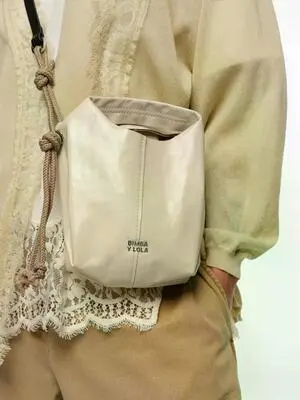 Bimba Y Lola Knot Leather Mini Bag - Neutrals