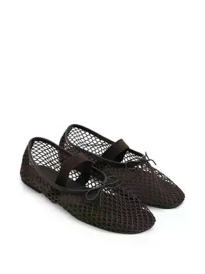 Bimba Y Lola Mesh Ballet Flats With Bow Detail - Brown
