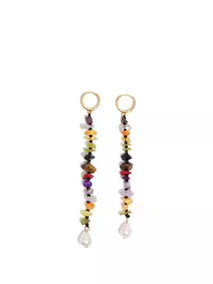 Bimba Y Lola Stone Hoop Earrings - Gold