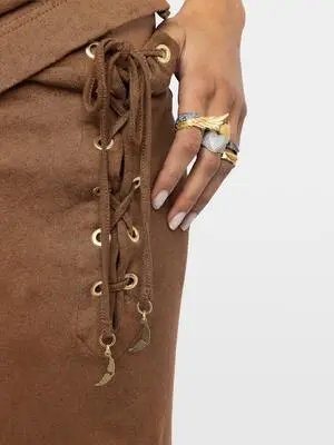 Zadig&Voltaire Lace-up Detail Long Skirt - Coconut