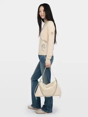 Zadig&Voltaire Miss Cashmere Sweater With Rhinestone Embellishment - Cream