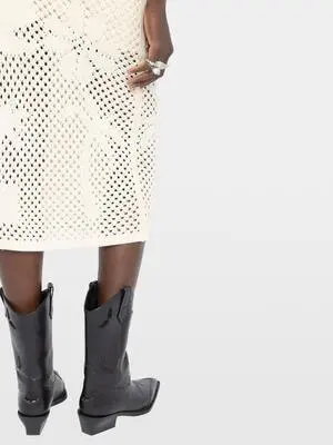Zadig&Voltaire Cotton And Linen Crochet Jacquard Skirt - Ecru