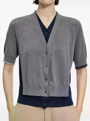 JNBY Layered V-neck Cardigan - Grey