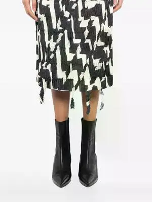 JNBY Geometric-print Midi Skirt - Black