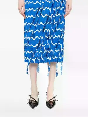 JNBY Pleated Fringed Skirt - Blue