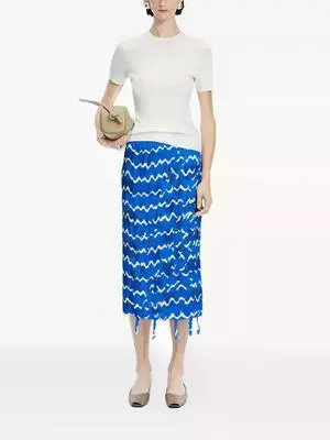 JNBY Pleated Fringed Skirt - Blue