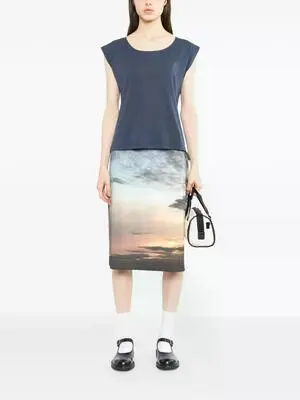 AGNES B. Graphic Print T-shirt - Blue