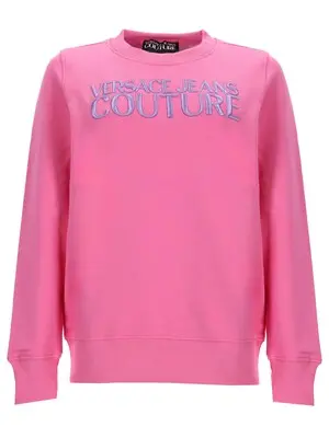 Versace Felpa In Jersey Di Cotone - Pink