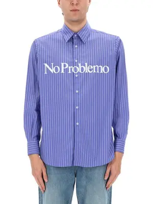 NO PROBLEMO Camicia Con Logo - Blue