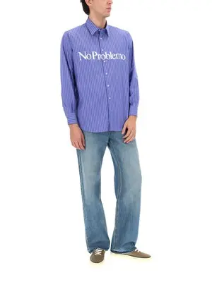 NO PROBLEMO Camicia Con Logo - Blue