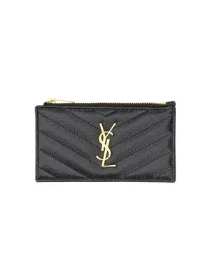 Saint Laurent Cassandre Card Holder - Black