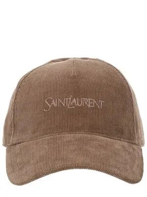 Saint Laurent Corduroy Baseball Cap - Brown
