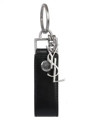 Saint Laurent Monogram Keychain - Black